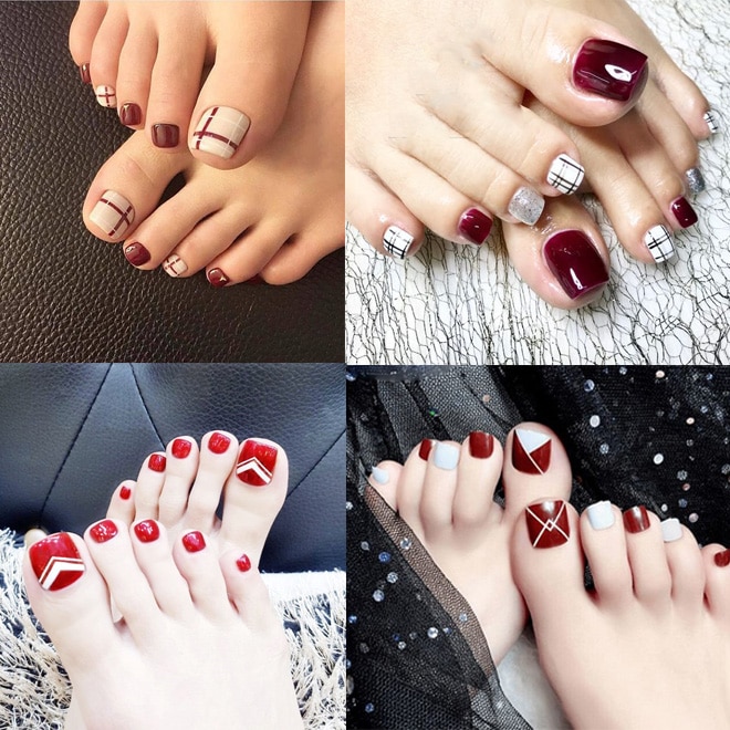 7 sơn móng chân màu đỏ mận siêu đẹp, giúp nàng tôn da